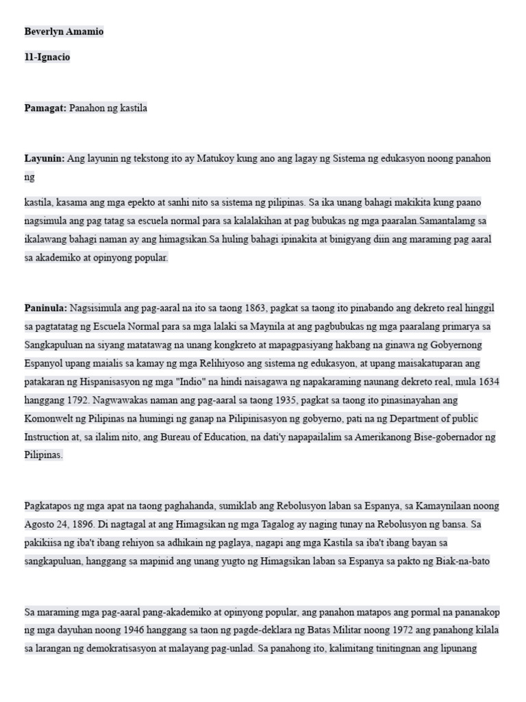 Panahon NG Kastila | PDF