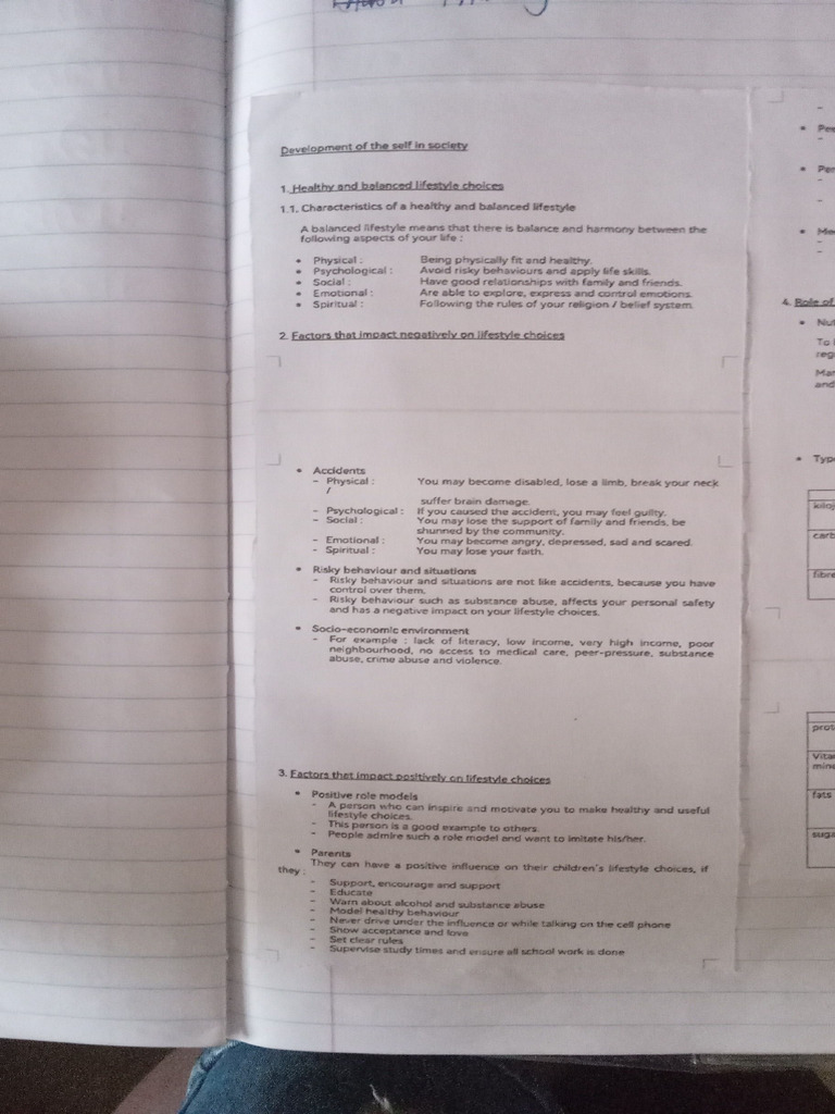 Class Notes: LO, Development of The Self in Society Term 3 | PDF