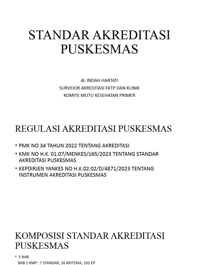 Standar Akreditasi Puskesmas 2023 | PDF