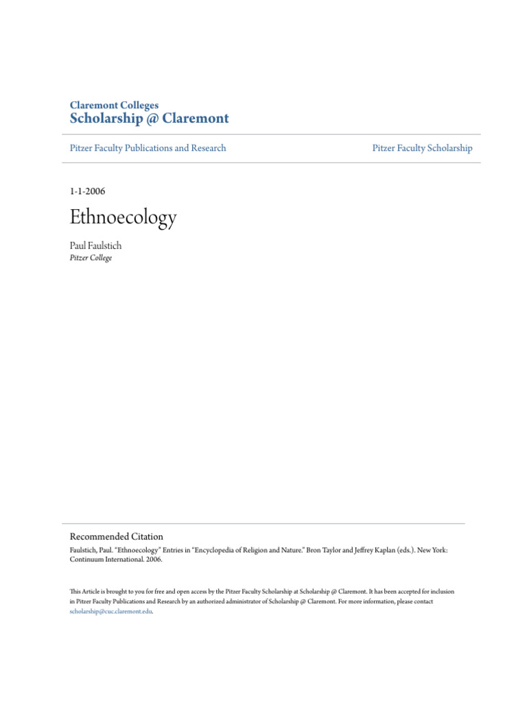 Ethnoecology | Download Free PDF | Knowledge | Ecology