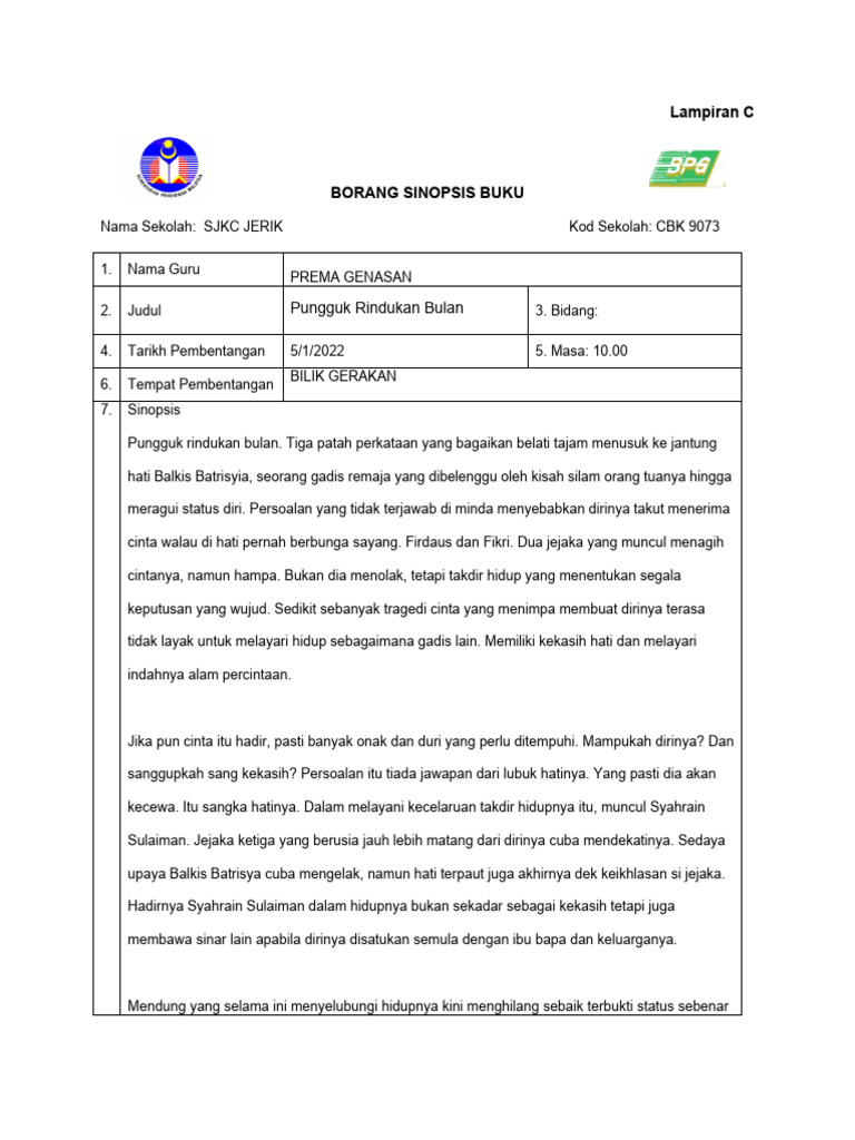 Sinopsis Novel Pungguk Rindukan Bulan | PDF