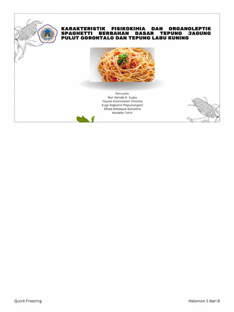 Quick Freezing | PDF