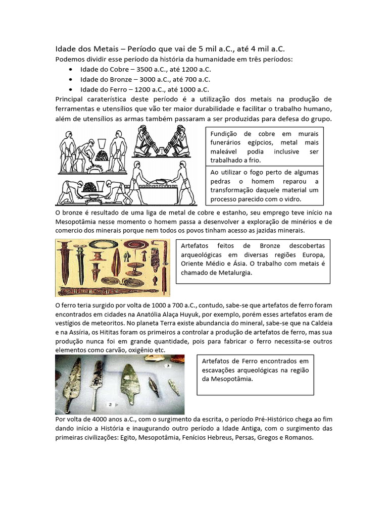 Historia 6os Anos A B C Idade Dos Metais 6 Anos Abc - PDF | PDF ...