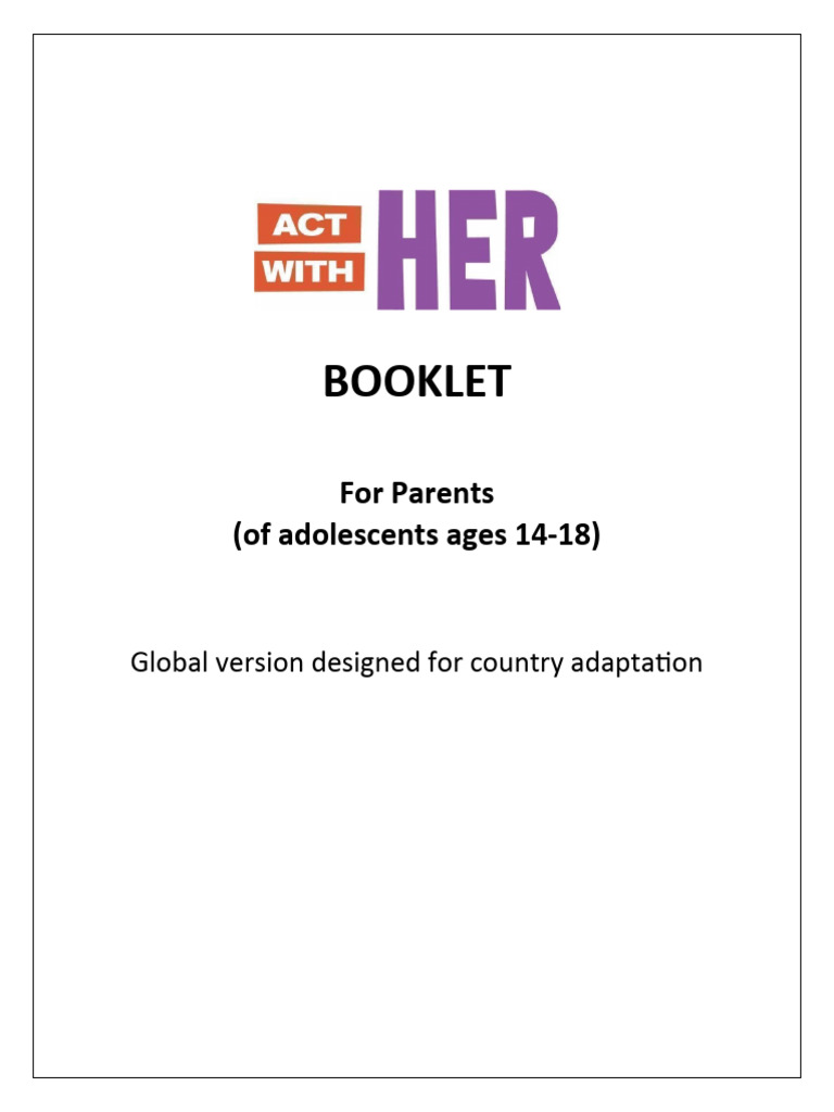 OA Parents Guide, Booklet | PDF | Violence Against Women | Puberty