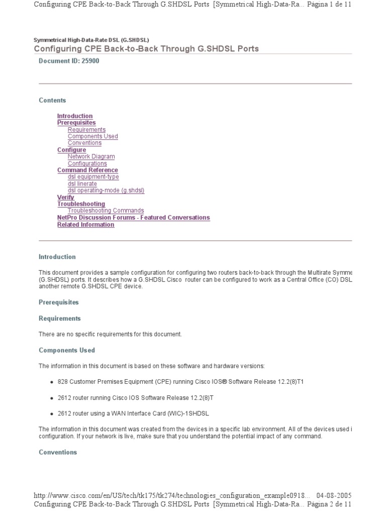Cisco 828 Back To Back Configuring | PDF | Asynchronous Transfer Mode ...