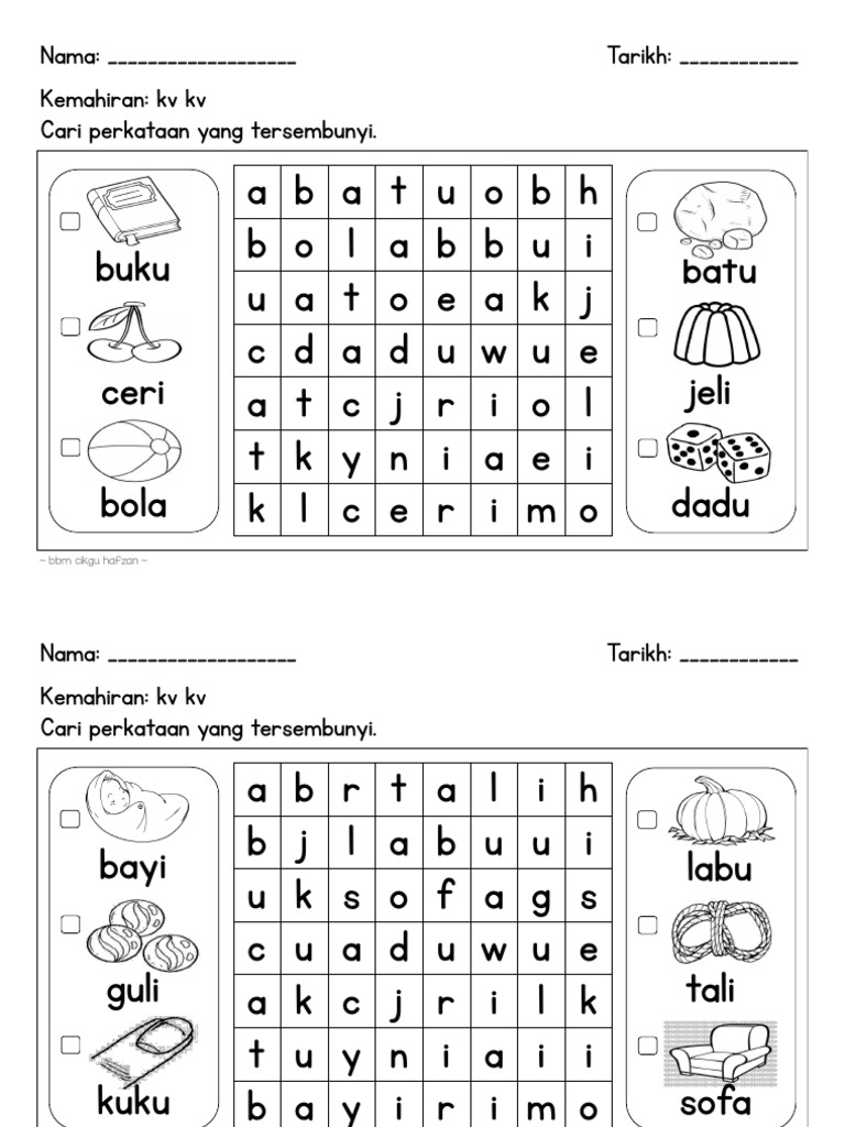 Cari Perkataan Tersembunyi | PDF