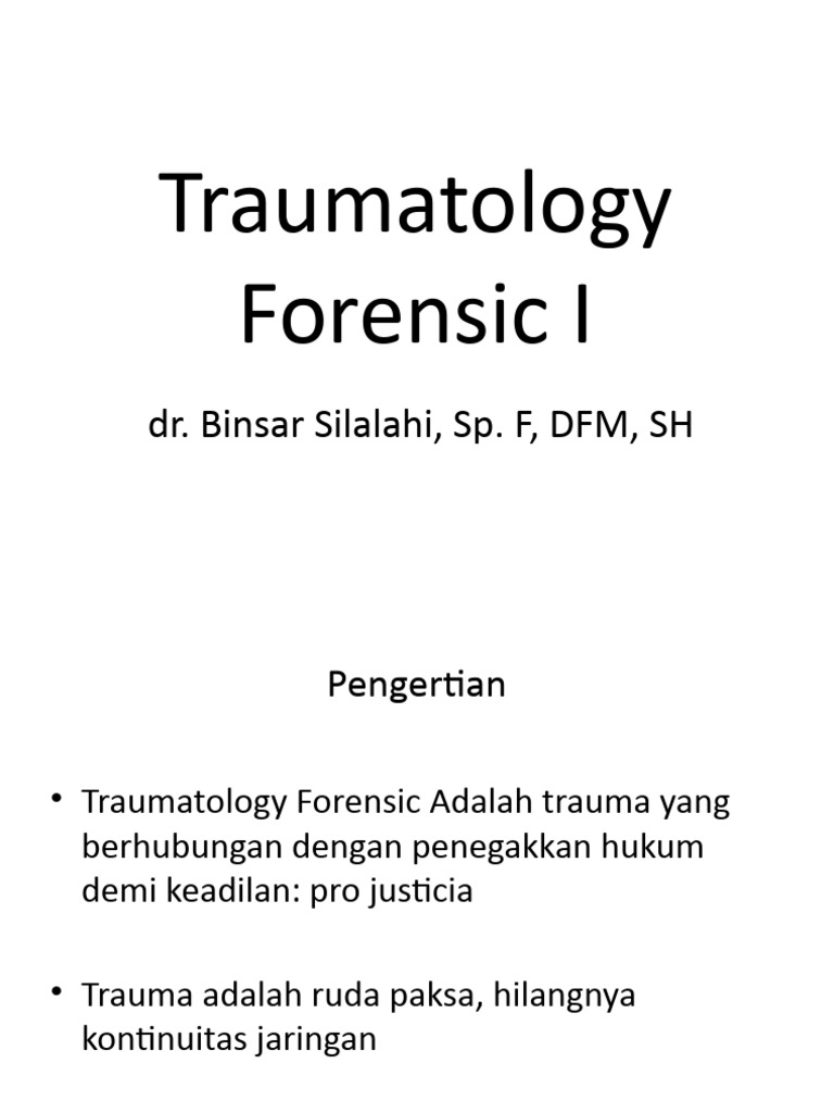 Traumatology Forensic I | PDF
