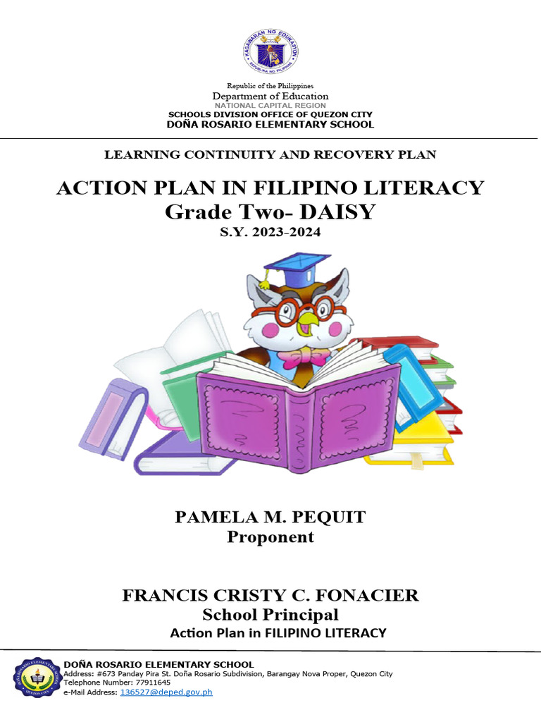 Filipino Literacy Action Plan Pequit | PDF