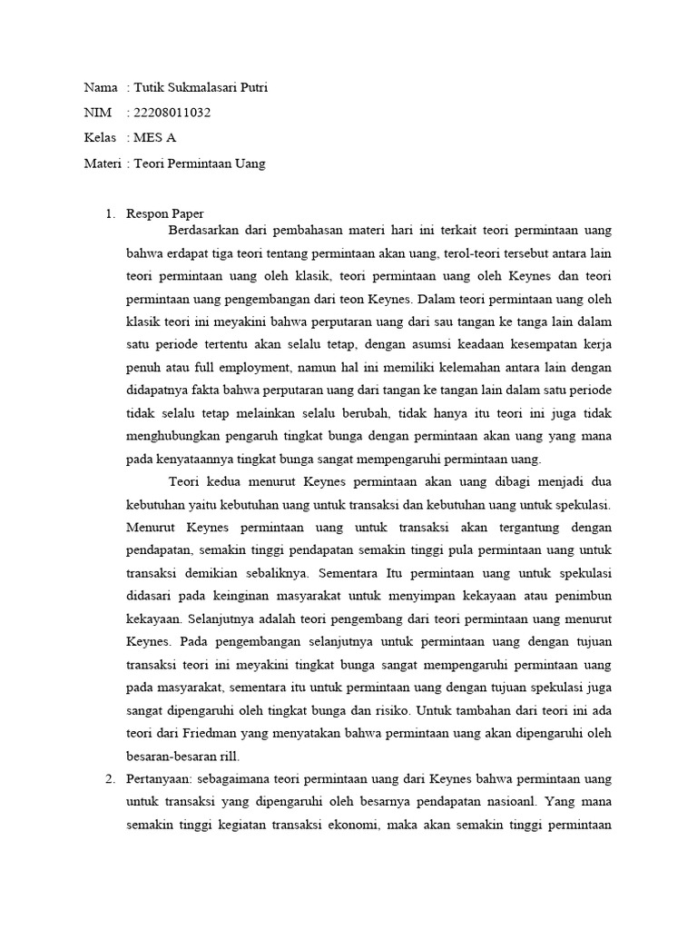 Respon Paper 1 | PDF