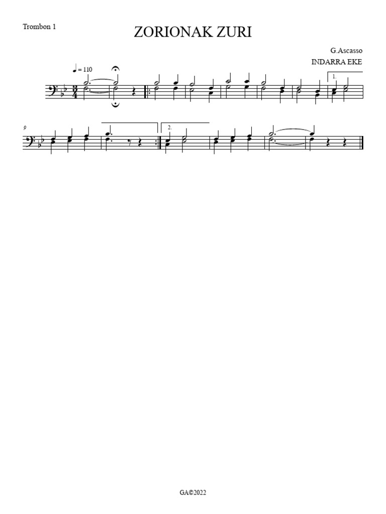 ZORIONAK ZURI Trombones | PDF