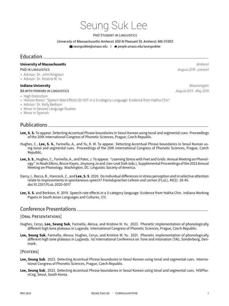 Lee CV Vermay2023 | PDF