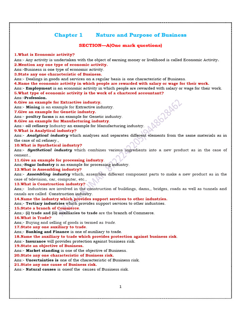 I Puc-Bs-Eng Med-All Chapters | PDF | Business