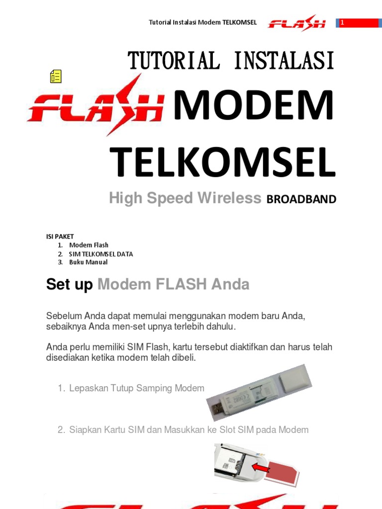 Tutorial Instalasi Modem Telkomsel Flash | PDF