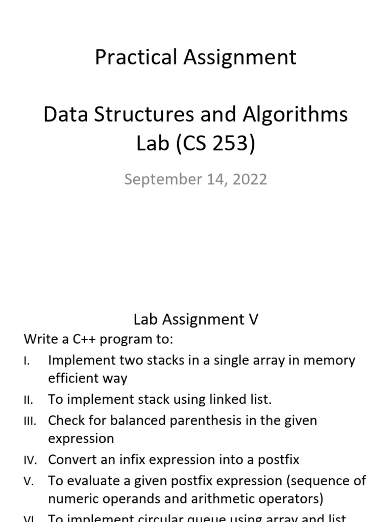 CS253 DSA P05 - Stack & Queue | PDF