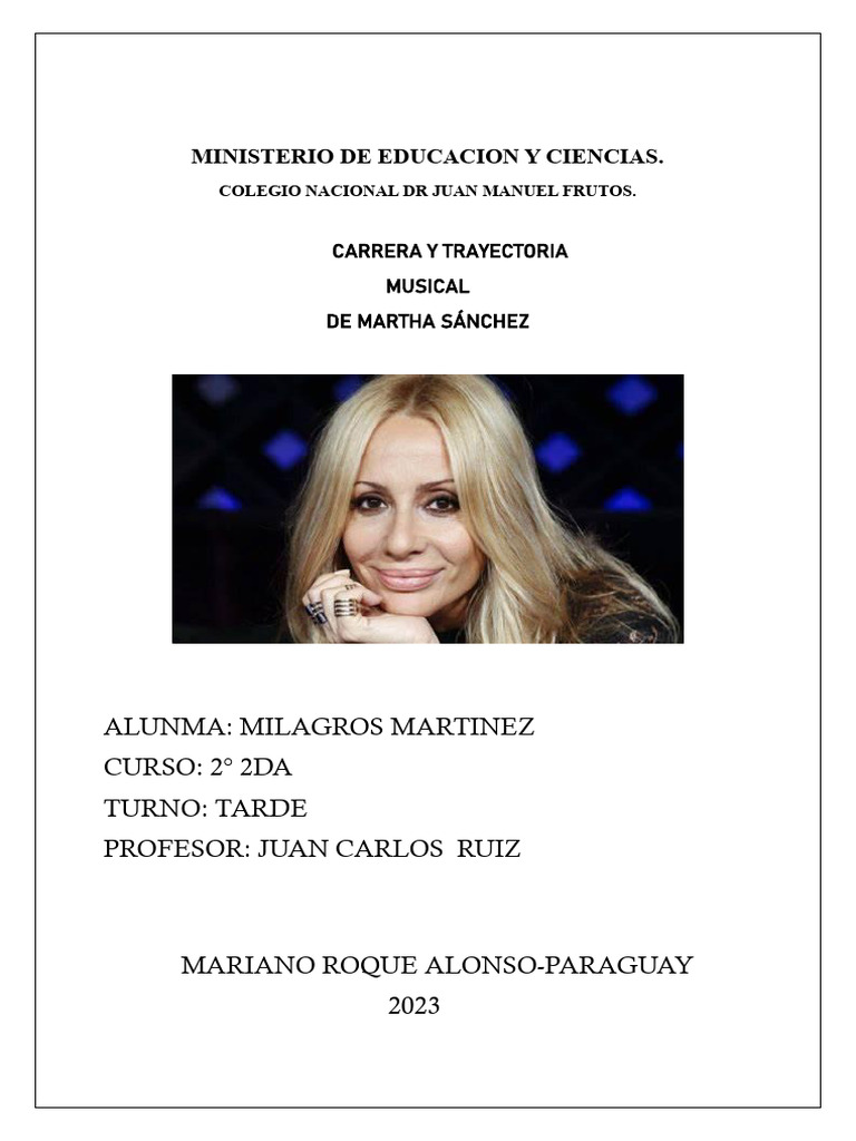 Trayectoria Musical de Martha Sánchez | PDF | Arte | Poesía