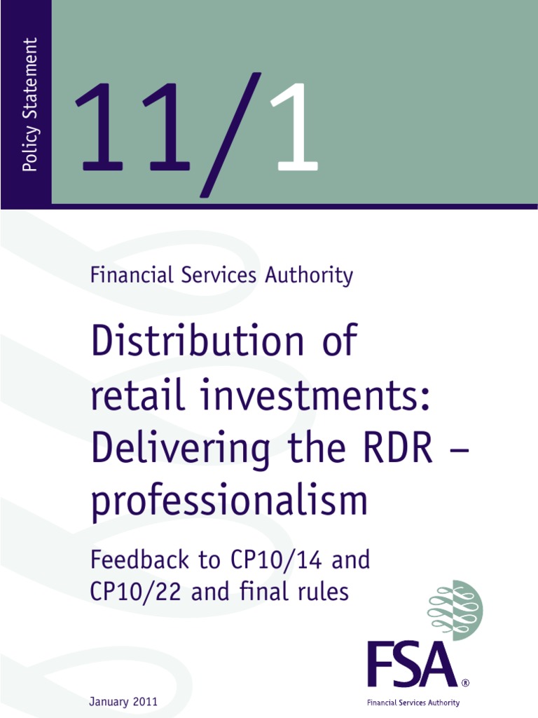 Distribution of Retail Investments: Delivering The RDR ...