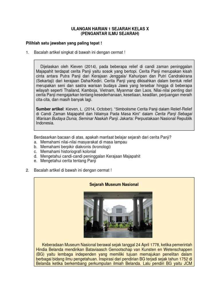 Soal Uh Pengantar Ilmu Sejarah | PDF | Ilmu Sosial | Perjalanan