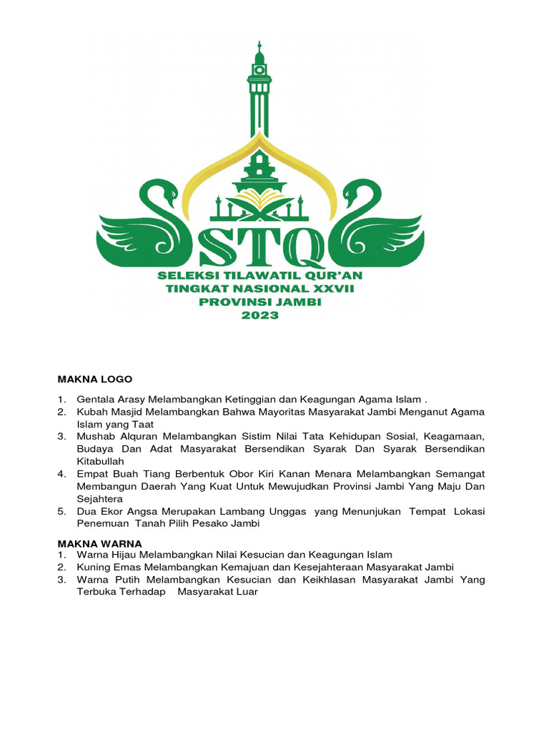 Makna Logo STQH Nasional TH 2023 | PDF