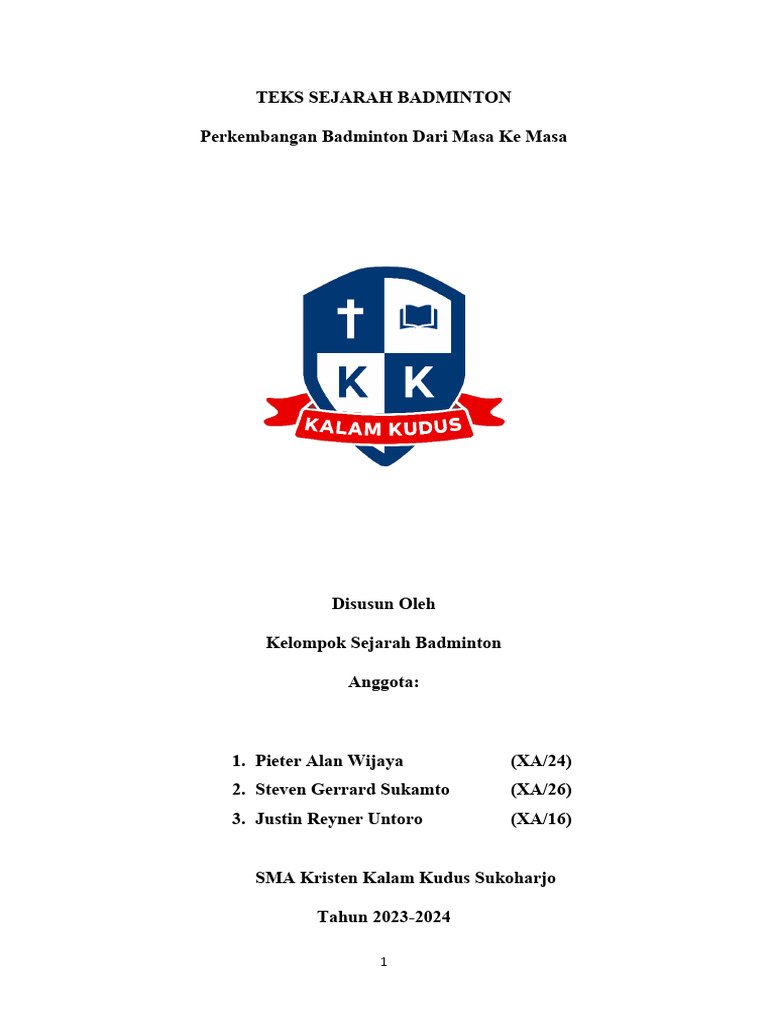 Sejarah Perkembangan Badminton | PDF | Olahraga & Rekreasi | Perjalanan