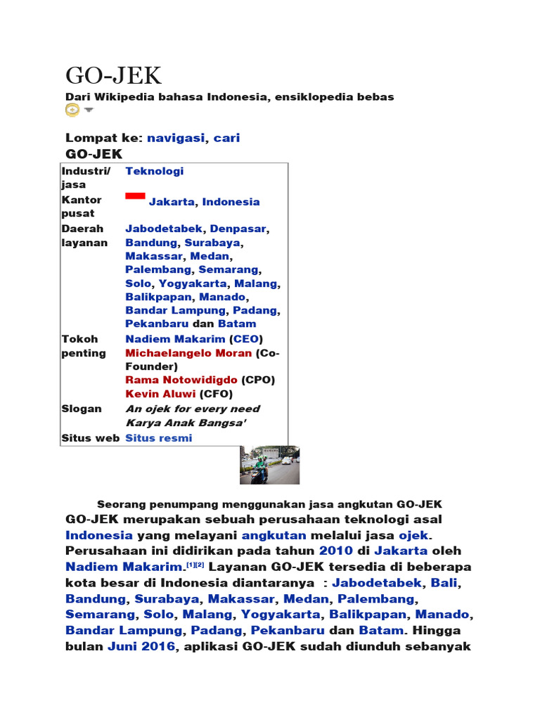 Layanan GO-JEK: Transportasi dan Fitur | PDF | Teknologi & Rekayasa