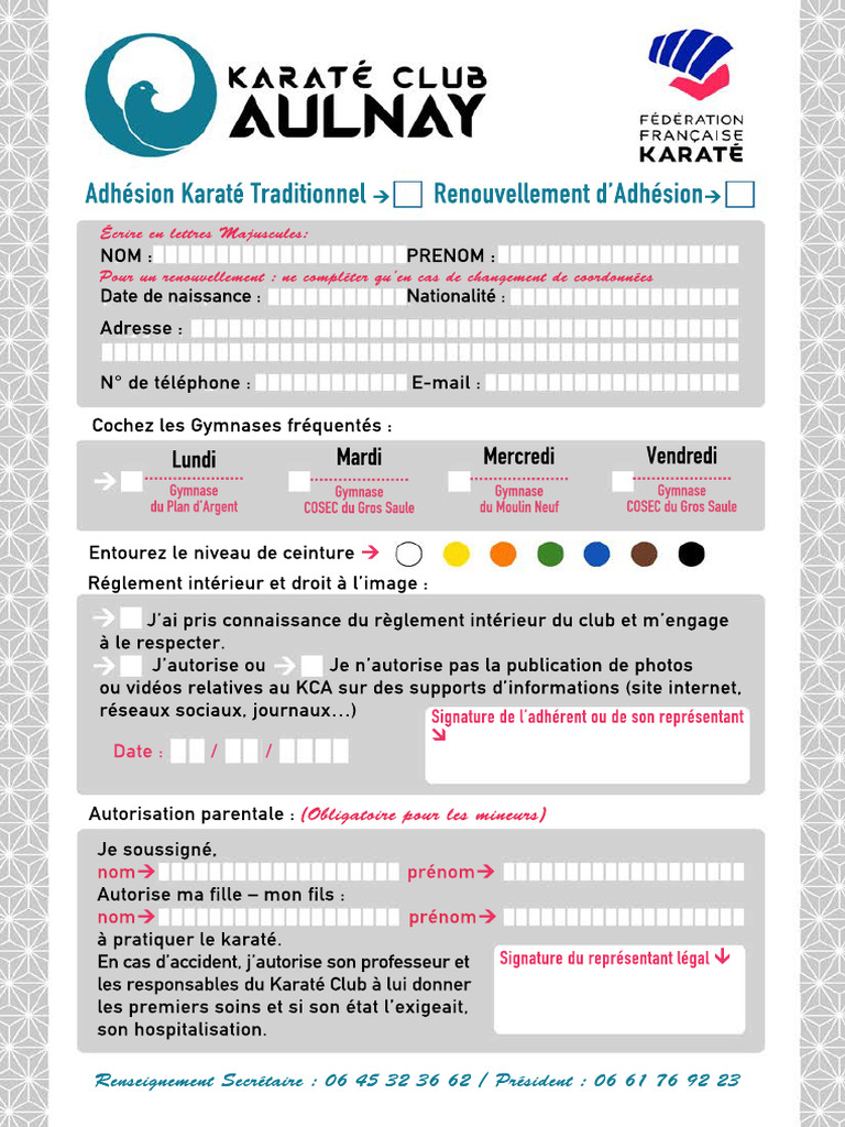 2023 Adhesion Kca Wado | PDF