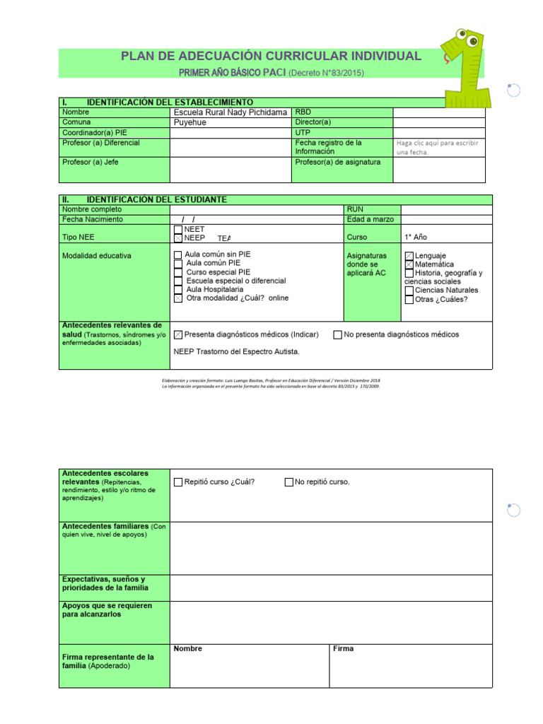 PACI 2023 1° Básico Listo | PDF | Evaluación | Aprendizaje