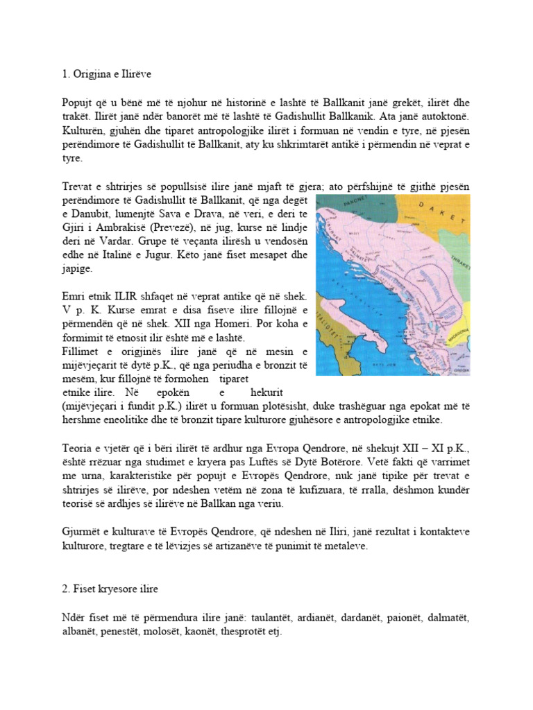 Fiset Dhe Mbreteria Ilire - Projekt Ne Hstori | PDF