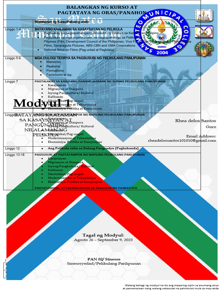 Sinesos Modyul 1 Rhea Delos Santos 2023 2024 | PDF