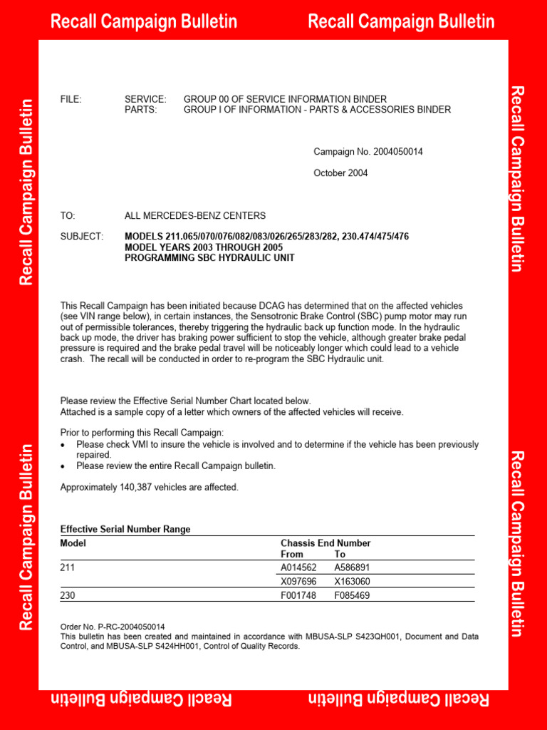 MODELS 211.065/070/076/082/083/026/265/283/282, 230.474/475/476 Model ...