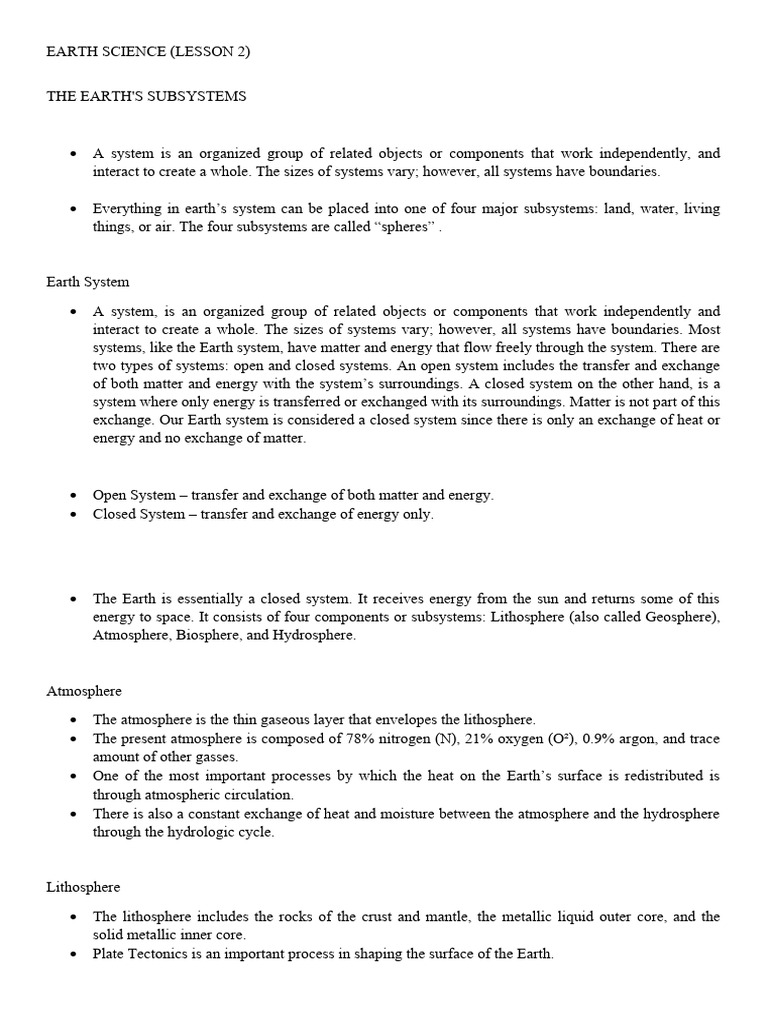 Earth Science Lesson 2 | PDF | Earth Sciences | Earth