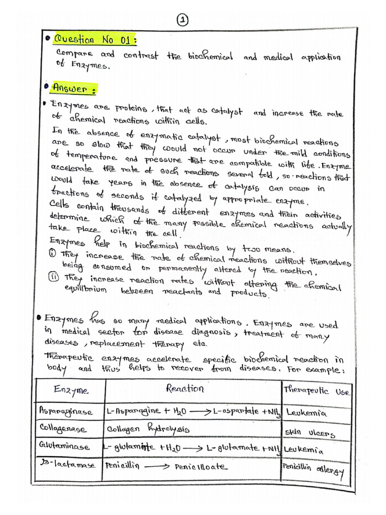 Protein and Enzyme Technology Assignment | PDF