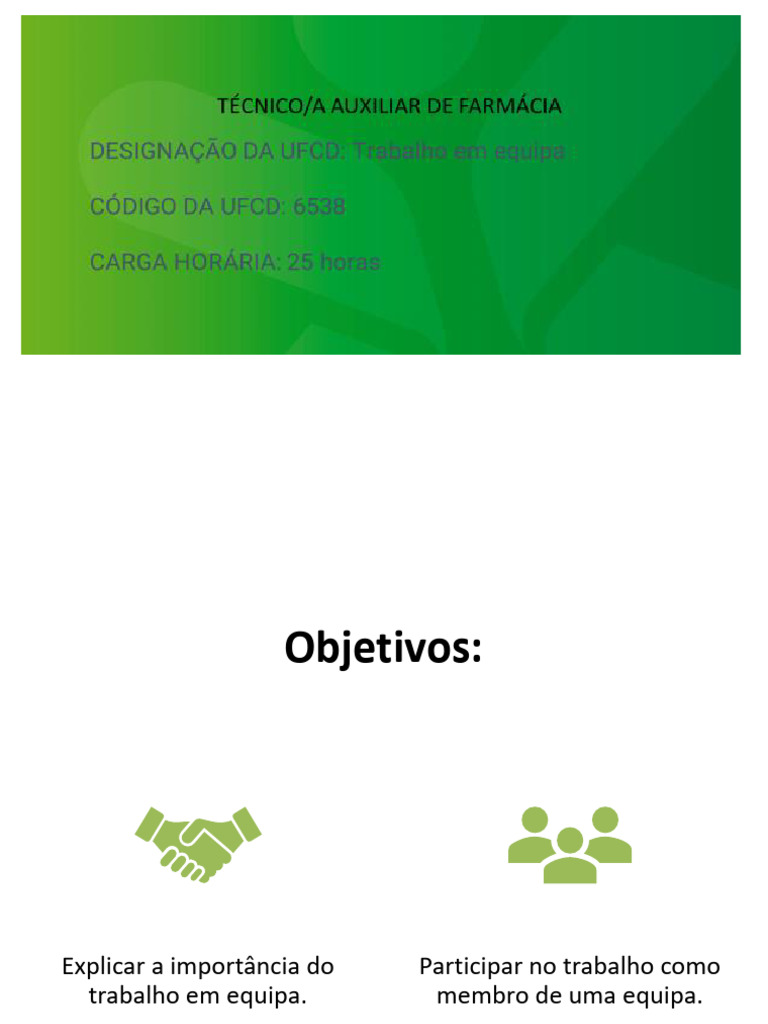 Apresentação UFCD 6538 | PDF