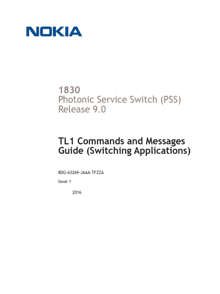 1830 Photonic Service Switch (PSS) Release 9.0 TL1 Commands and ...