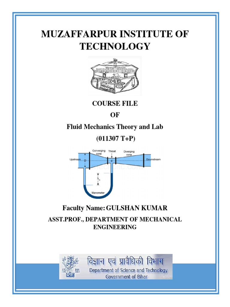 ME3111 Fluid Mechanics Course Overview | PDF | Technology & Engineering