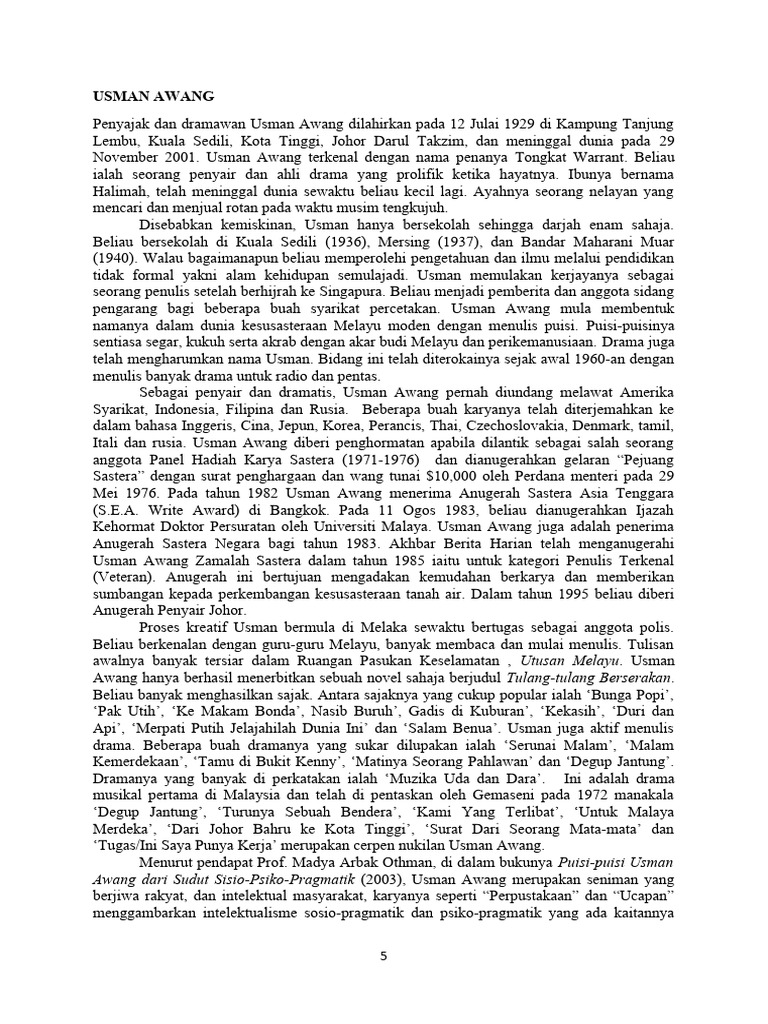 Usman Awang | PDF | Klasik