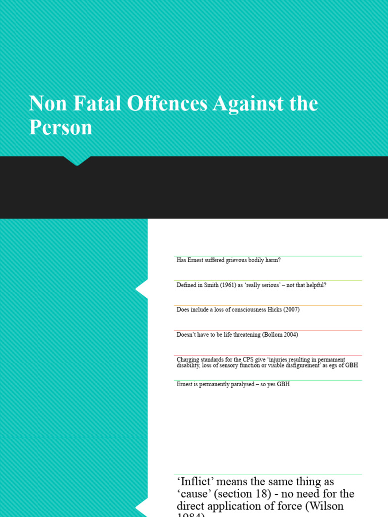 Non Fatal OAP Slides Seminar Six | PDF | Assault | Battery (Crime)