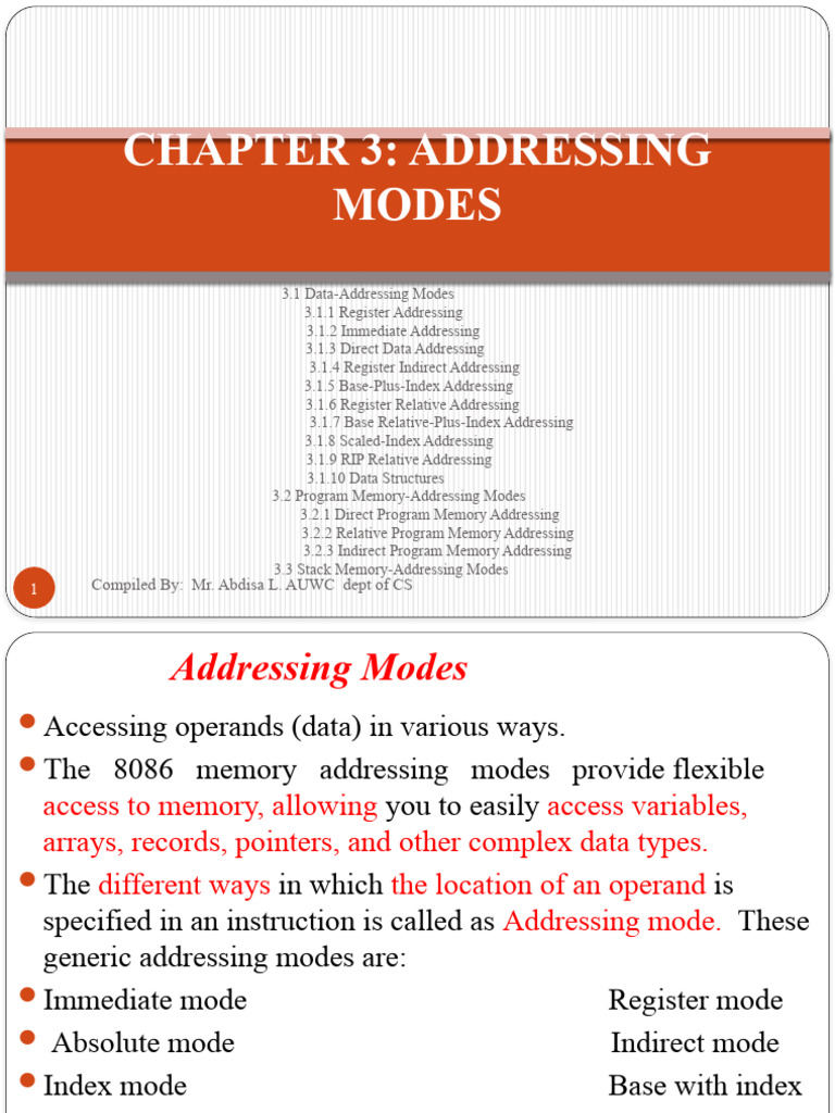 Overview of Memory Addressing Modes | PDF | 64 Bit Computing | Pointer ...