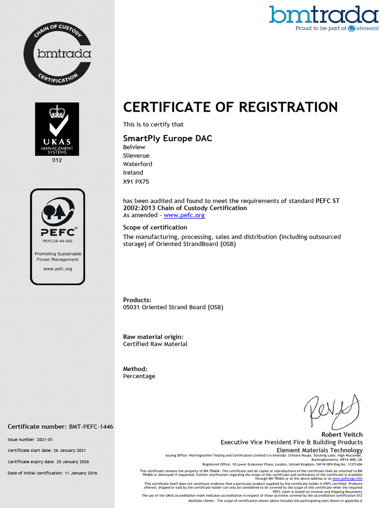 SmartPly Europe DAC PEFC 2021 01 | PDF