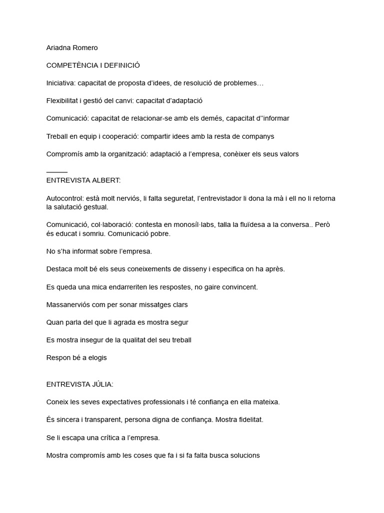 Activitat Entrevista de Feina PDF | PDF