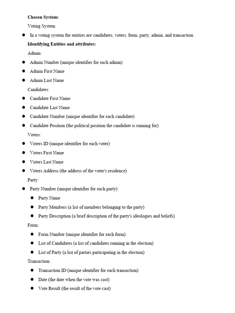 Voting System Erd | PDF | Voting | Identifier