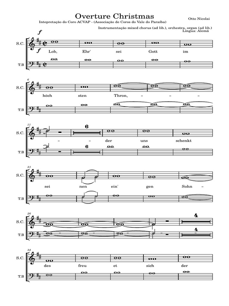 Overture Christmas (2 Paginas) | PDF