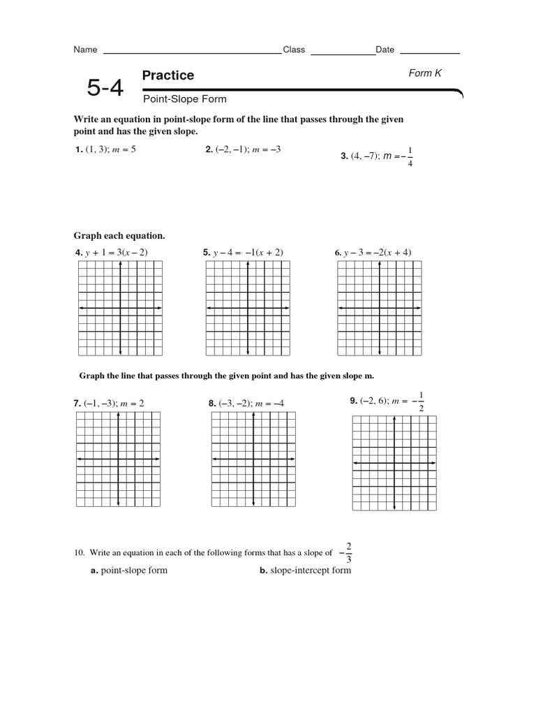 Point Slope Practice | PDF | Algebra | Mathematics