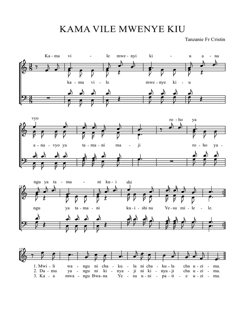Kama Vile Mwenye Kiu | PDF