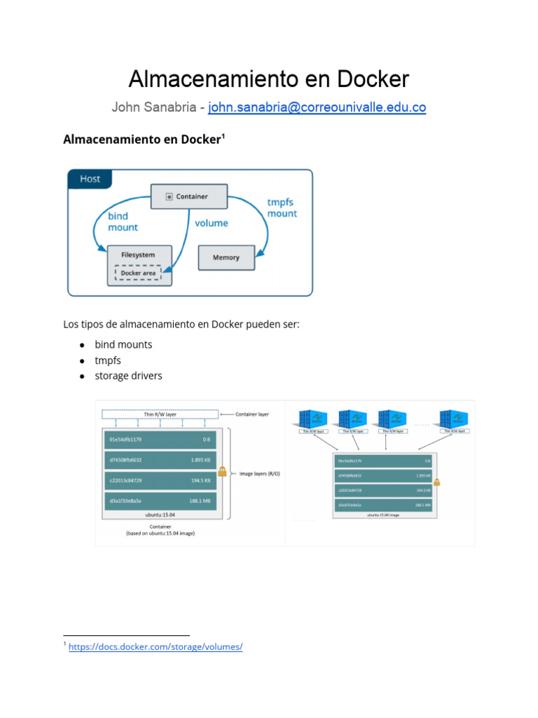 (Docker) Almacenamiento | PDF | Archivo de computadora | Programación de computadoras