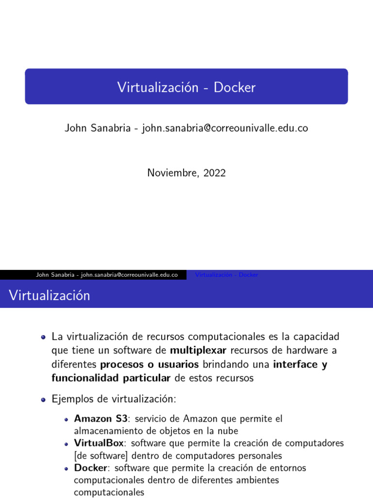 Virtualizacion Docker 2022 | PDF | Máquina virtual | Virtualización