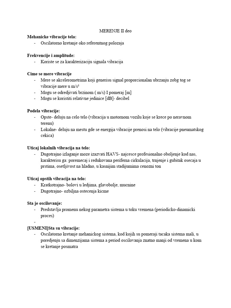 MERENJE II Deo - 1598618937 | PDF