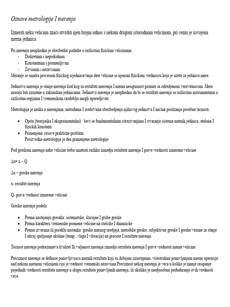 Merenje Ja Kucala Prvi Kolokvijum 1 | PDF