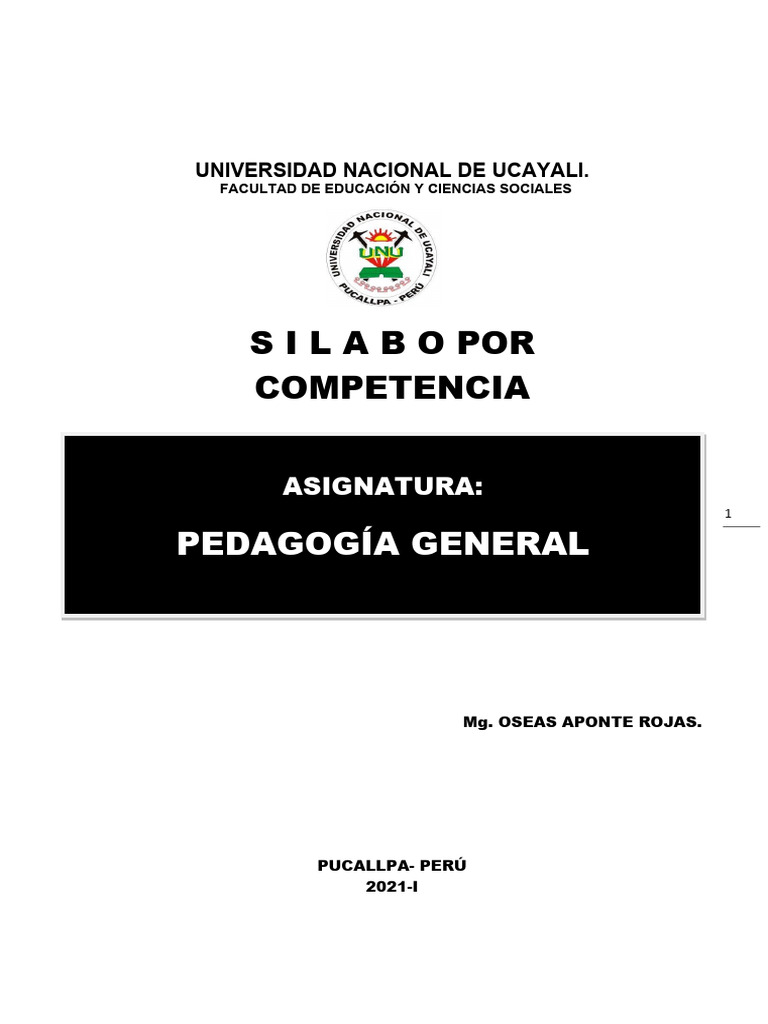 1 Silab. Pedagogía General - Lyl - III Ciclo | PDF