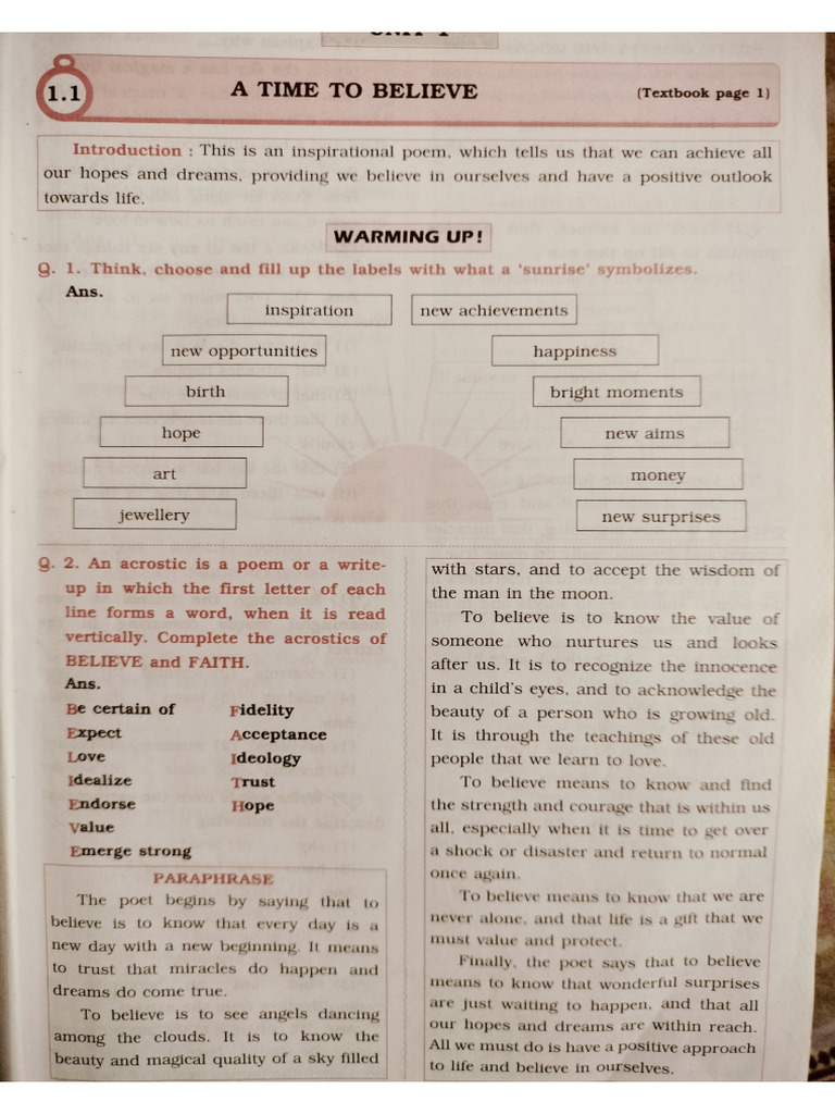 8th Standard English Answers PDF | PDF