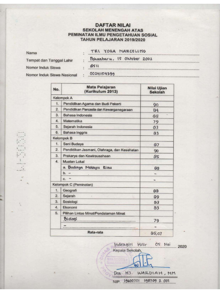 5. Scan SKHUN Atau Transkip Nilai | PDF